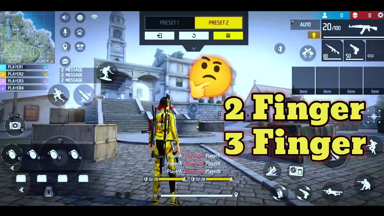 🧐 Free Fire Best 3 Finger Settings || Free Fire Best 2 Finger Custom ...