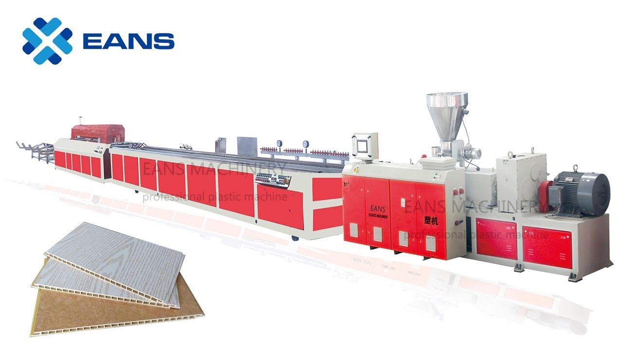 Wooden plastic WPC wall panel production line / PVC wall panel machine ...