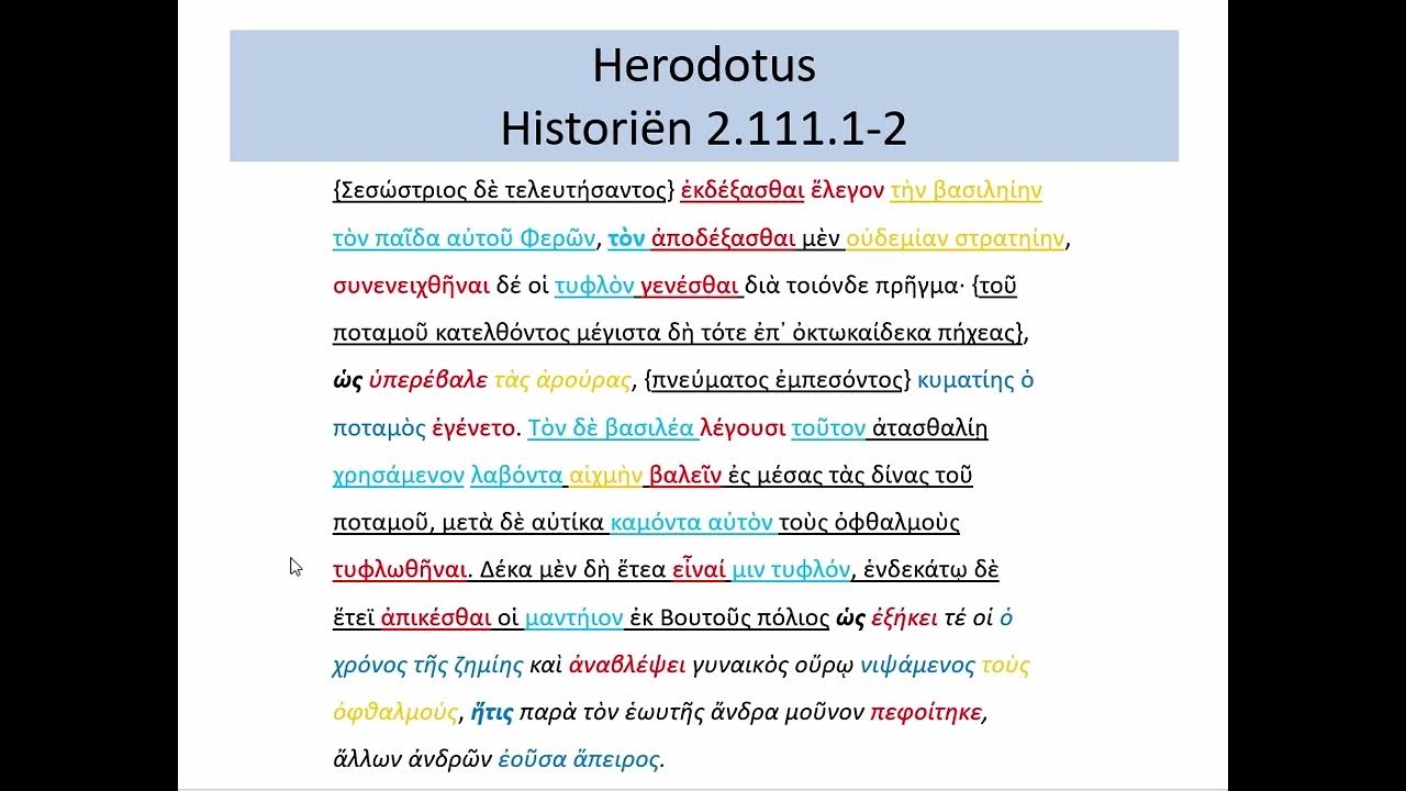 Herodotus Historiën 2.111.1-2 - YouTube