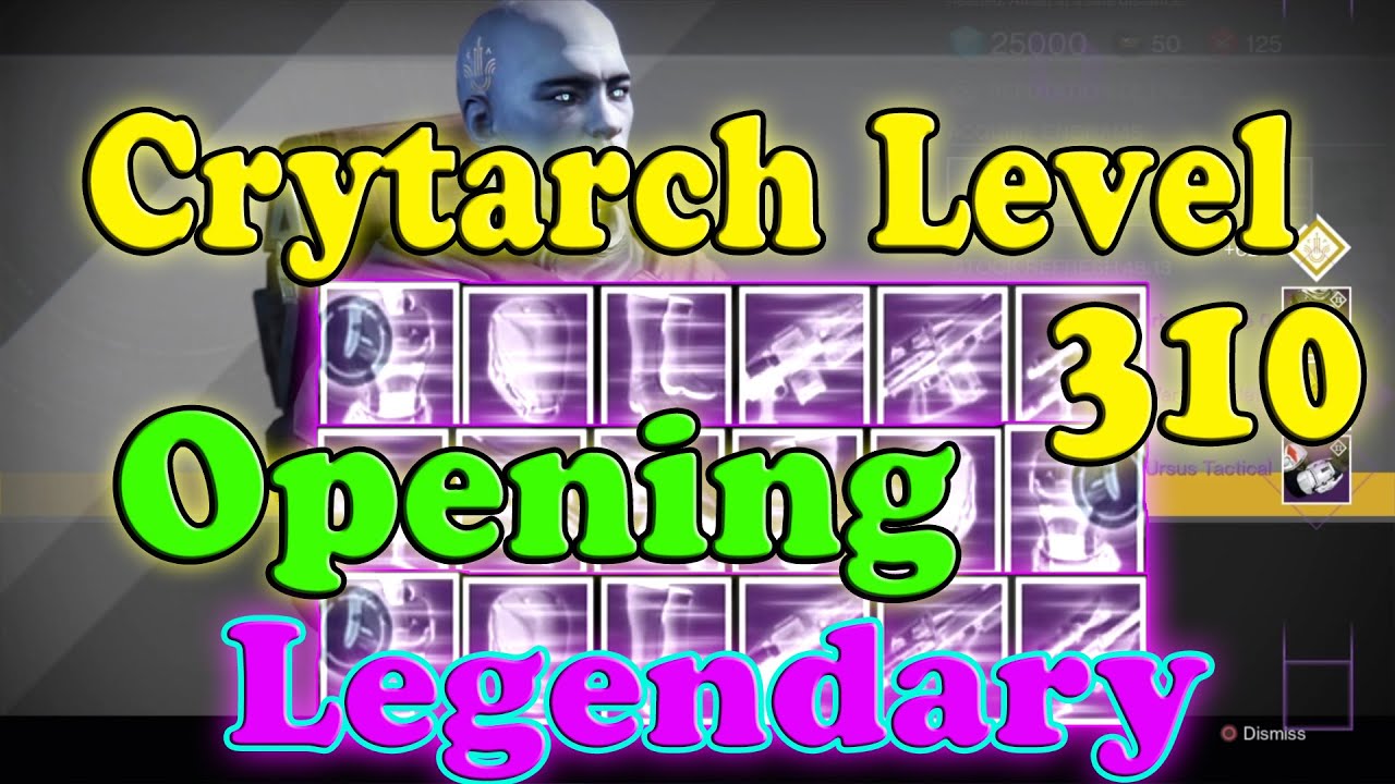 Destiny Level 310 Cryptarch Rank! - Opening 19 Legendary Engrams - YouTube