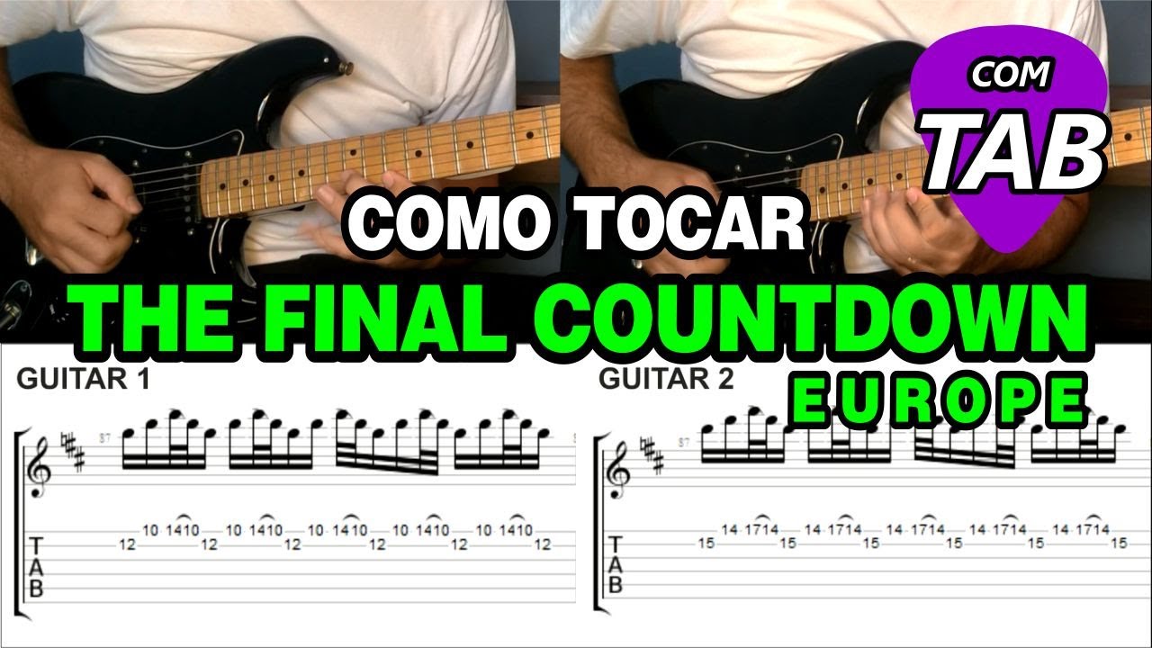 The Final Countdown (EUROPE) - Guitar Tutorial (TAB + Solo Slow Version ...