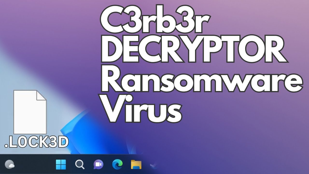 C3rb3r DECRYPTOR [.L0CK3D Files] Removal + Recovery [Solved] - YouTube
