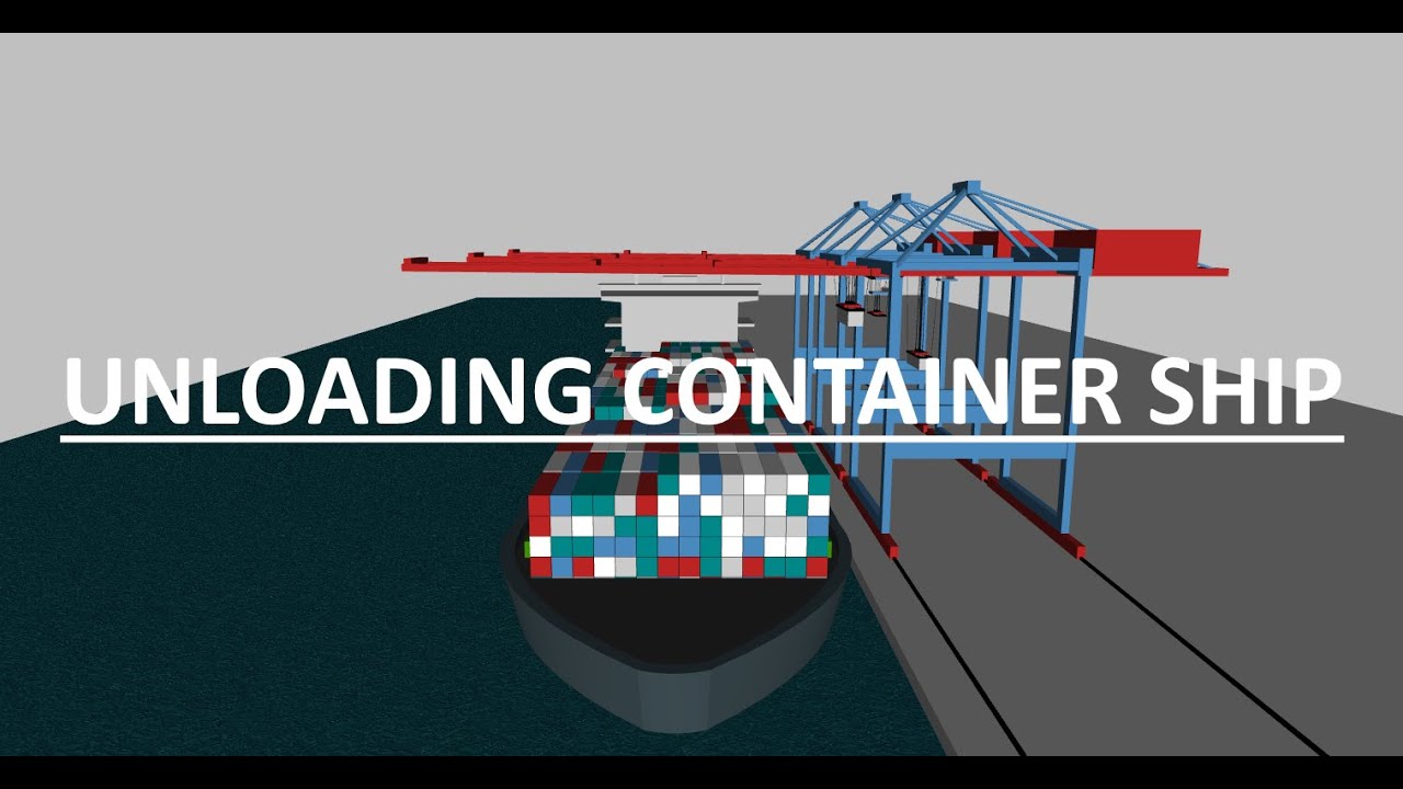 Unloading Process Of Container Ship Anylogic Youtube