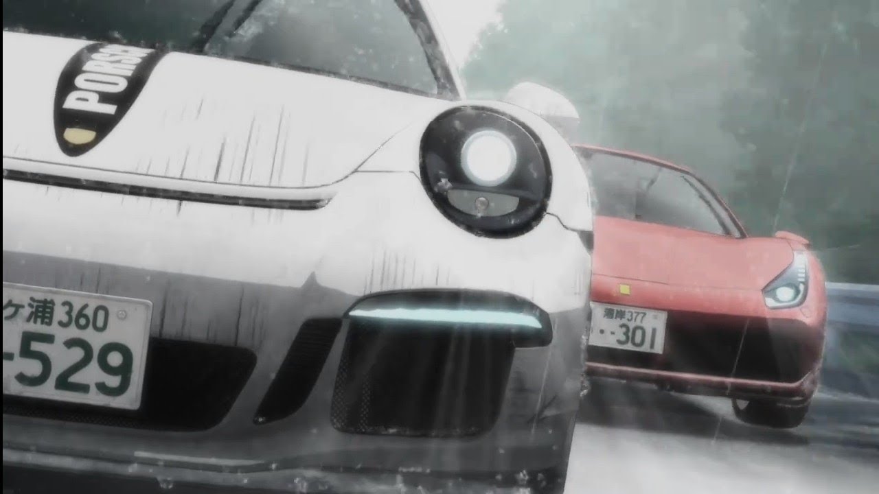 【MF GHOST 2nd Season】Ferrari 488 GTB Vs. Porsche 911 GT3 (Akaba Kaito ...