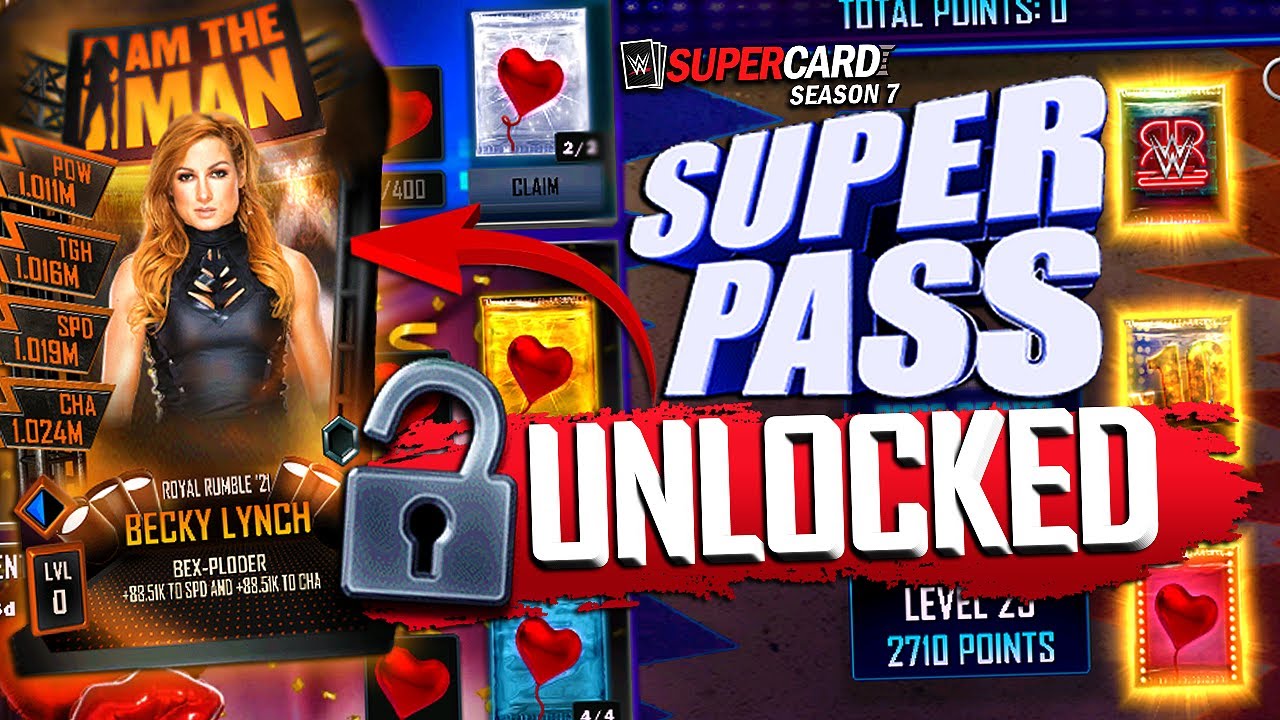 FULL SUPERPASS UNLOCKED!! ALL REWARDS!! PACK OPENING! WWE SUPERCARD ...