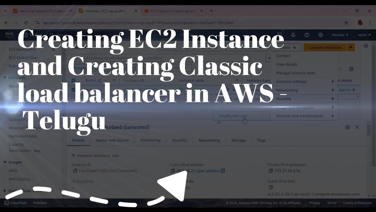 Creating EC2 Instance and Creating Classic load balancer in AWS - Telugu - YouTube