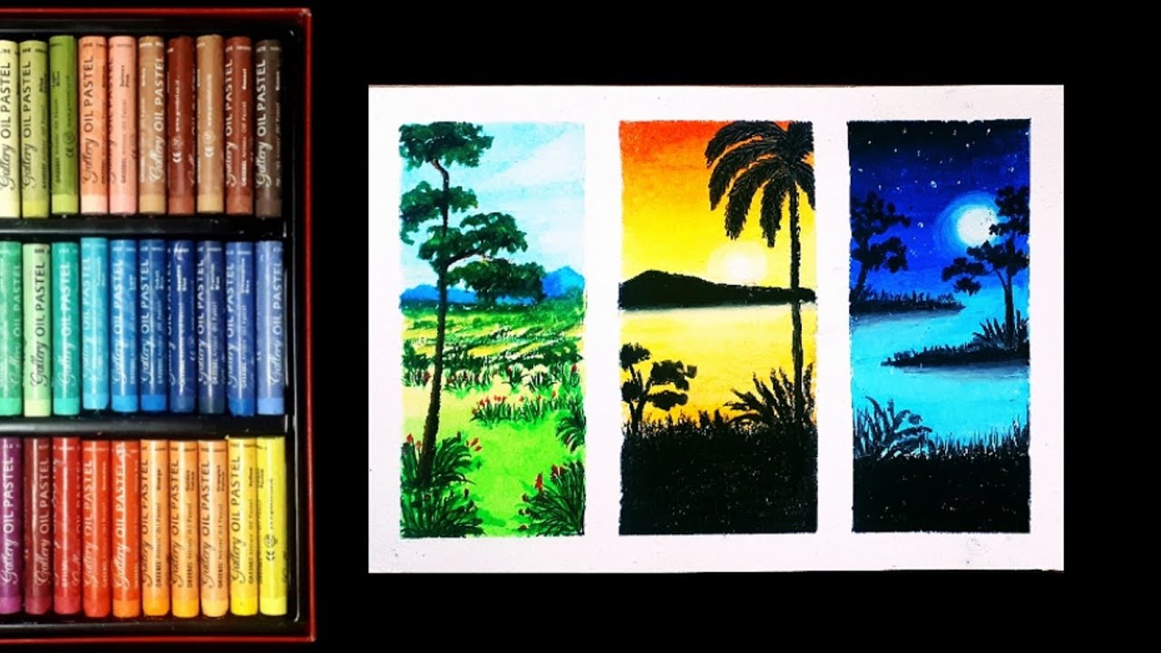 Menggambar pemandangan yang gampang | easy scenery drawing - YouTube