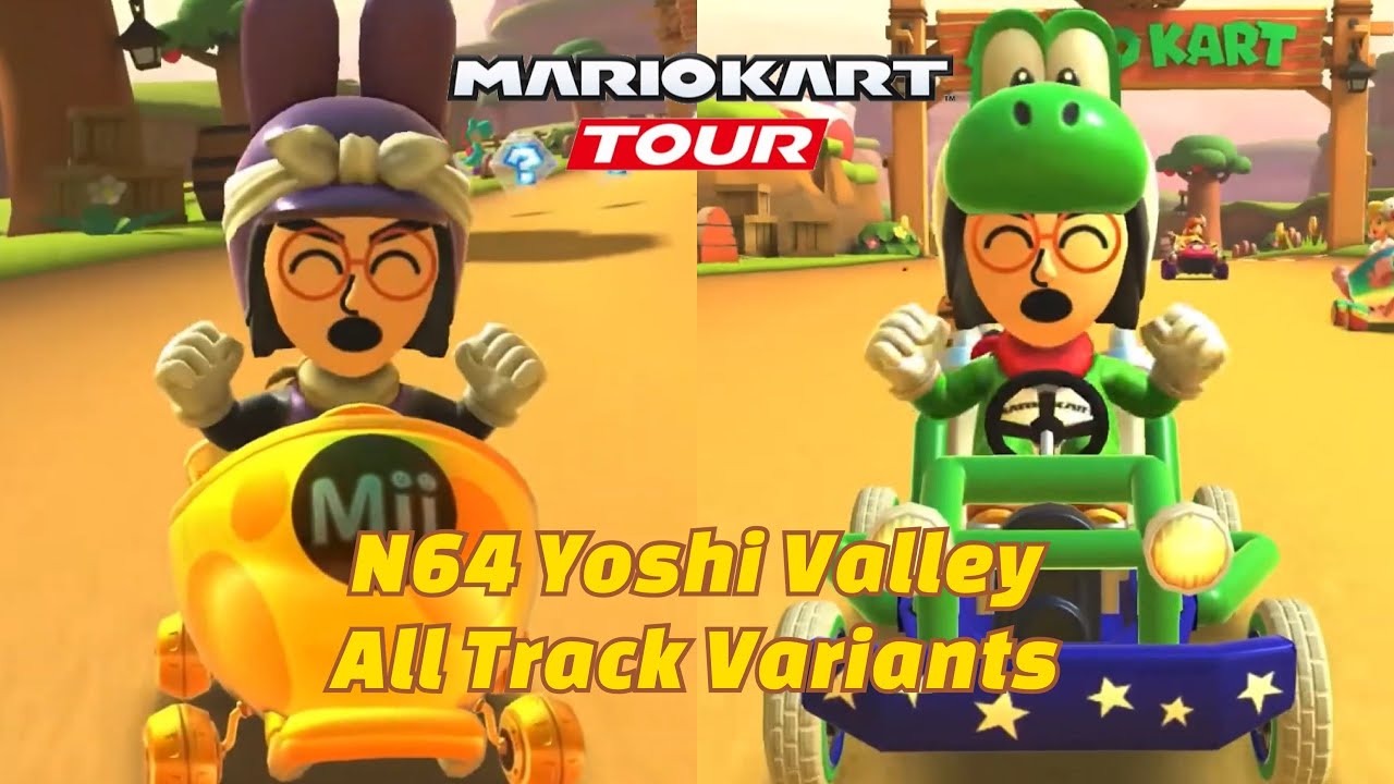 Mario Kart Tour: N64 Yoshi Valley - All Track Variants - YouTube