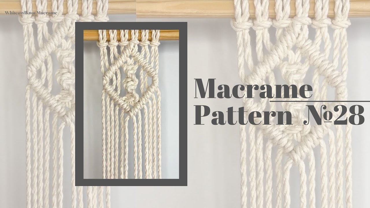 DIY Macrame Diamond Pattern #28 / Small Diamond with Half Hitch Knots ...