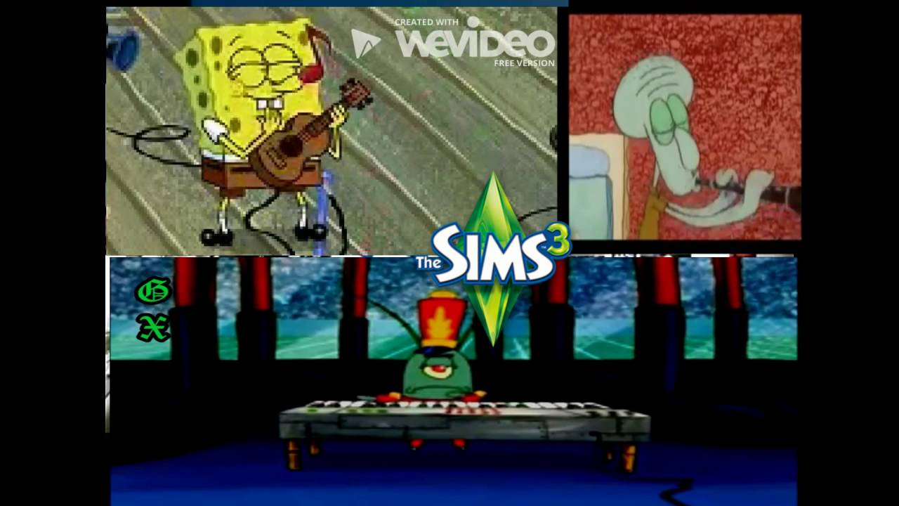 Squidward, SpongeBob & Plankton plays The Sims 3 Main Theme Music - YouTube