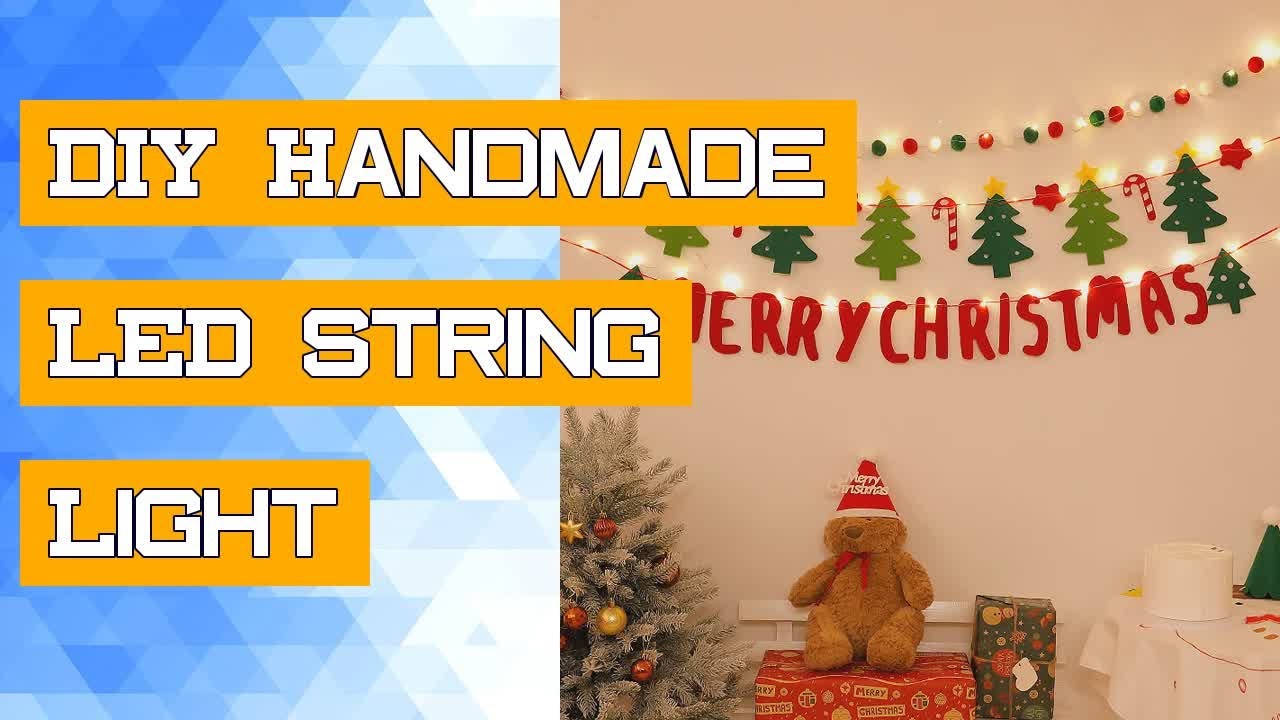 DIY Handmade LED String Light Decorated Merry Christmas Holiday Hanging ...