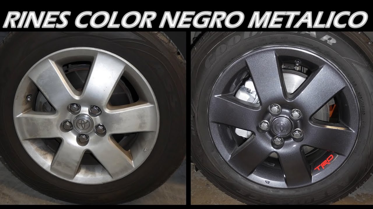 Como pintar rines Viejos de Negro con un tono Metalico /resultado ...