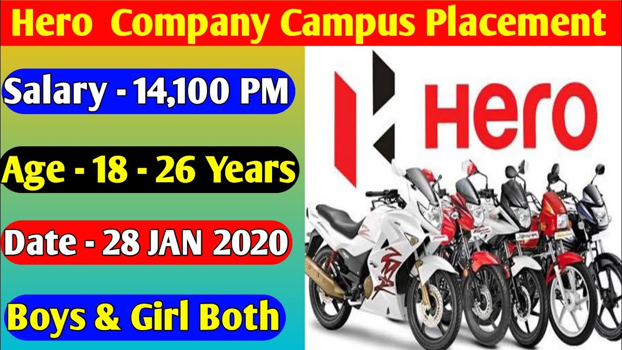 Hero Company campus Placement || Hero Company Vacancy 2020 || Hero ...