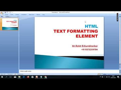 HTML Tag - Basic Text Formatting element. - YouTube