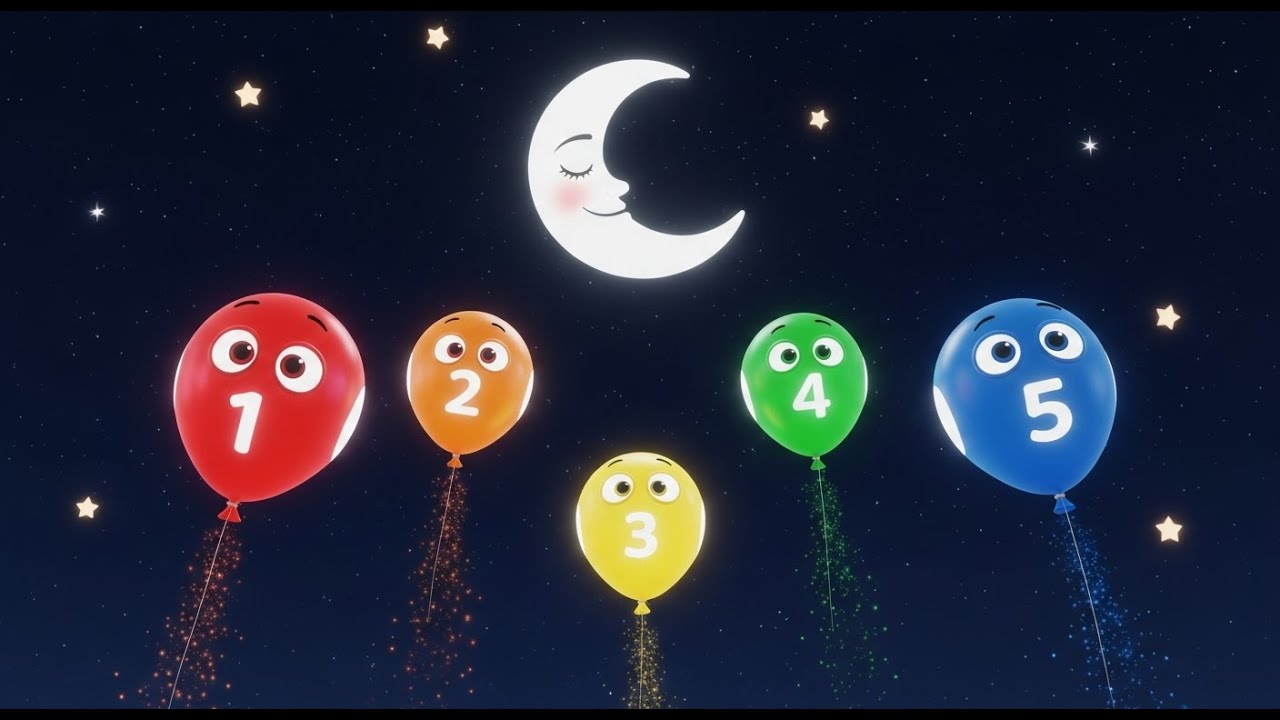 Counting Balloons Floating to the Moon 🎈 | Numbers Song for Kids ...
