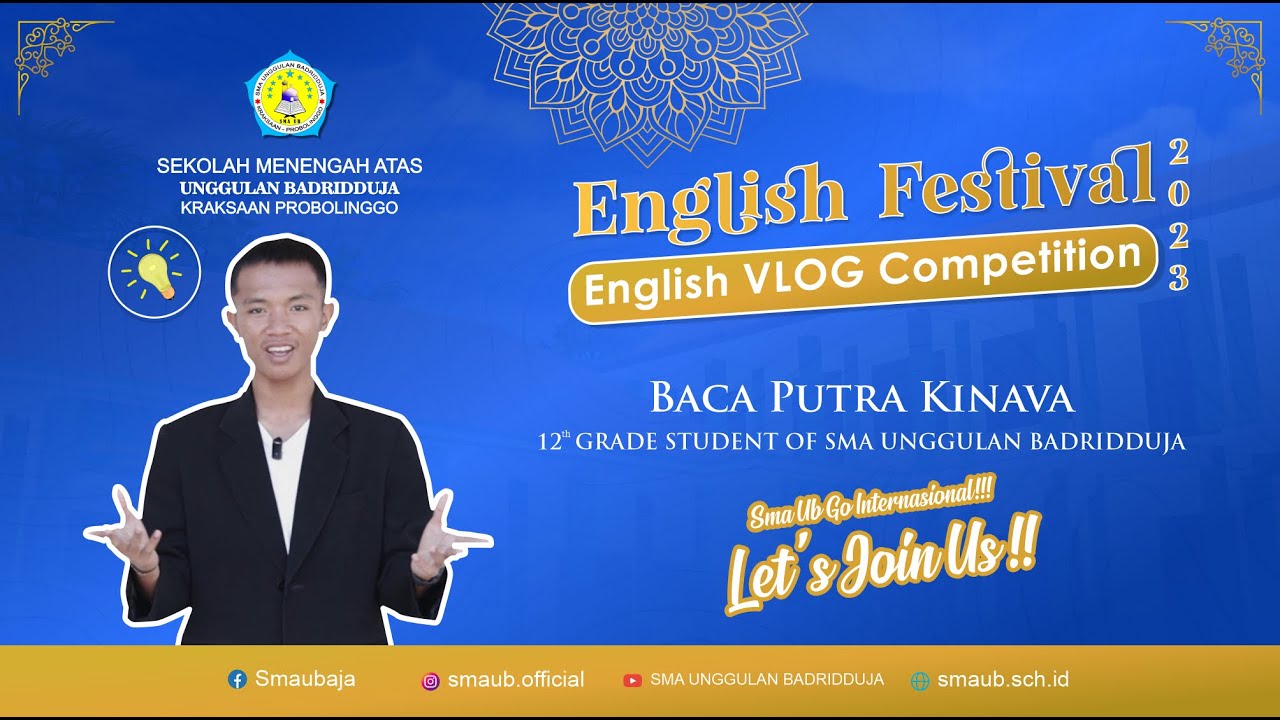 BACA PUTRA KINAVA_SMA UNGGULAN BADRIDDUJA_ENGLISH VLOG - YouTube