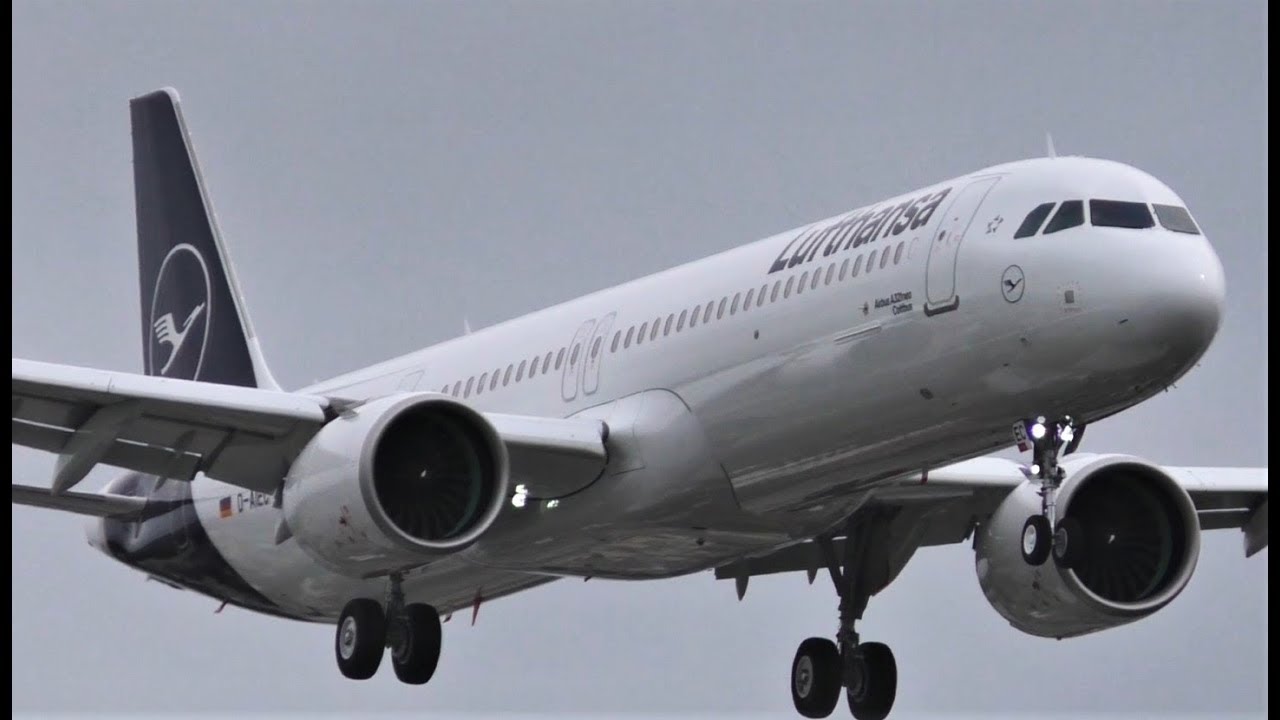 BRAND NEW Lufthansa Airbus A321neo D-AIEC "Cottbus" Landing at Berlin ...