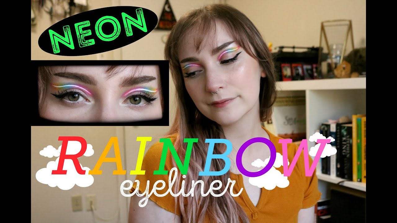 NEON Rainbow Liner | AFFORDABLE PRIDE MAKEUP - YouTube