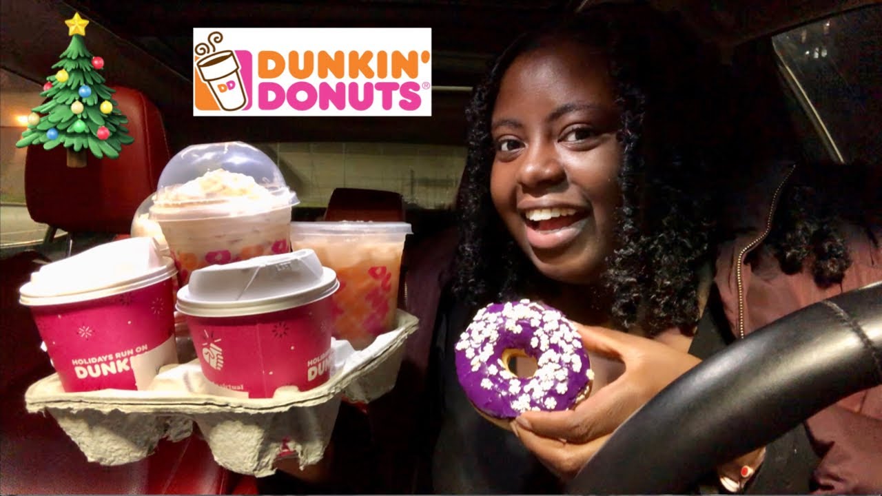 TRYING DUNKIN DONUTS NEW HOLIDAY DRINKS 2020 || PEPPERMINT, GINGERBREAD ...