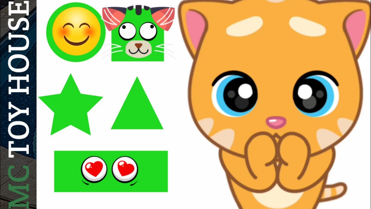 Talking Ginger learn basic shapes in English language - YouTube
