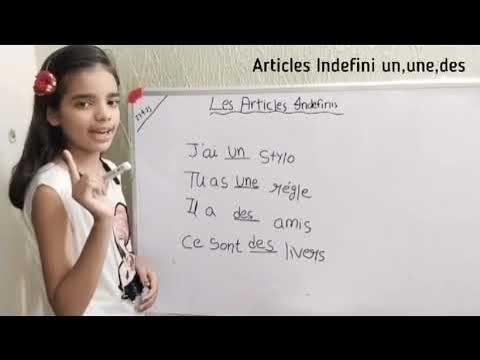 Les Articles indefini (Article indefinite in French) - YouTube