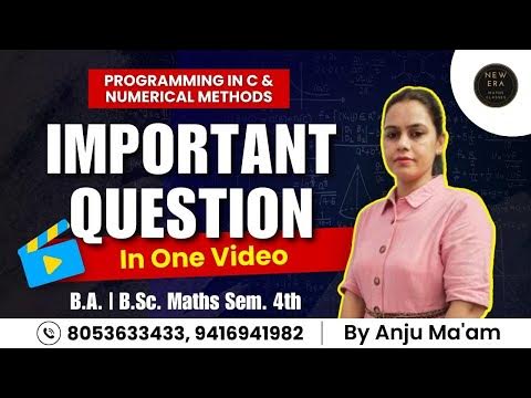 Programming in C & Numerical Methods | Imp Que | BA/BSc Maths | Haryana Universities| New Era ...
