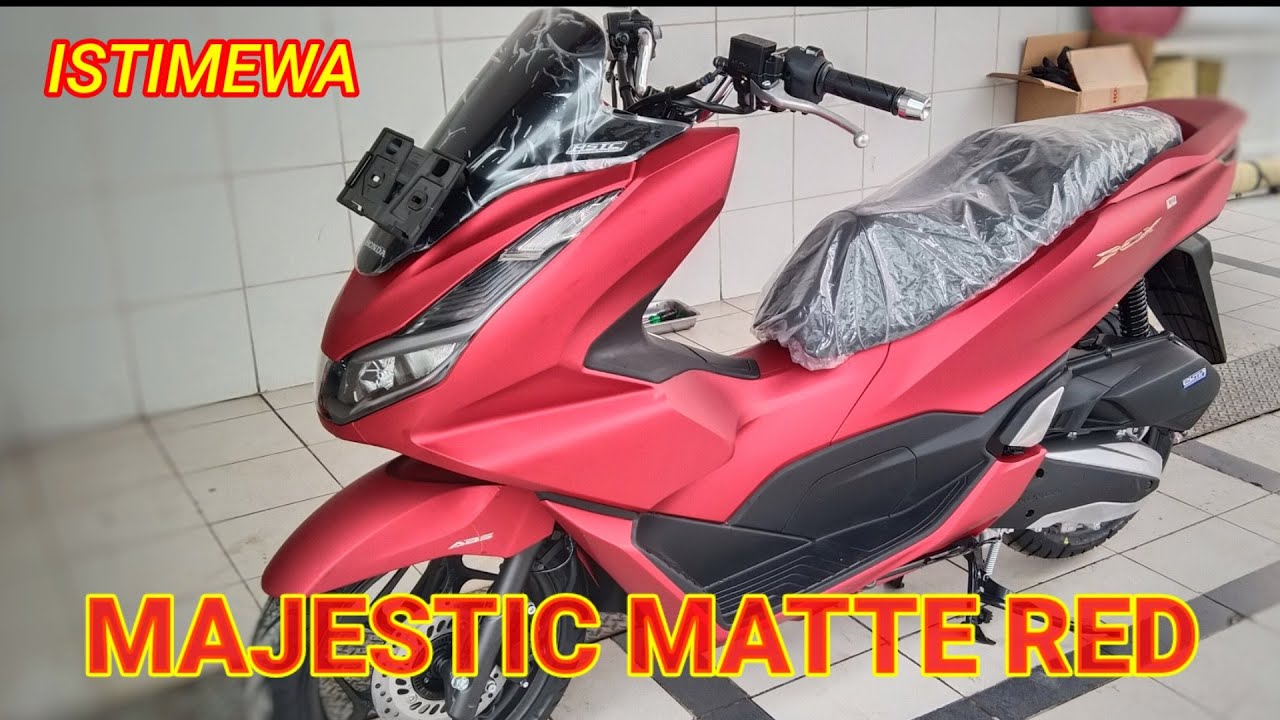 NEW HONDA PCX 160 TYPE ABS MAJESTIC MATTE RED. ISTIMEWA - YouTube