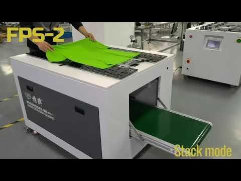 FPS-2 Automatic clothes folding machine with conveyor belt - YouTube