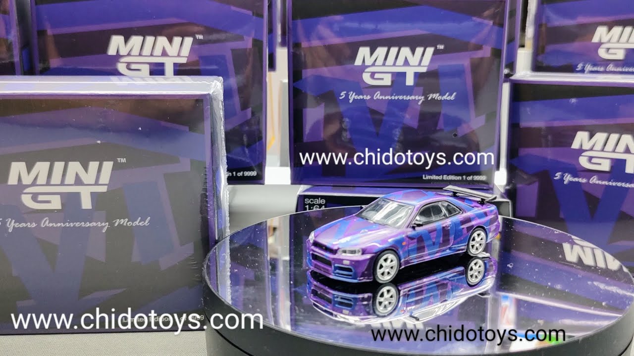Liberando Mini GT 5 Aniversario Skyline R34 - YouTube