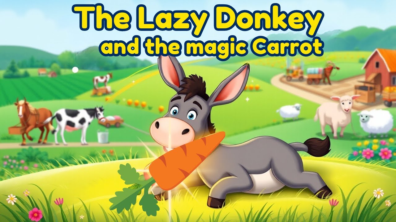 The Lazy Donkey and the Magic Carrot | A Fun Moral Story for Kids - YouTube