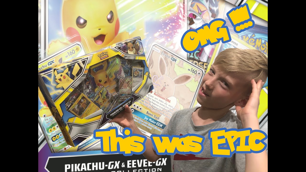2020 ! First Box Opening - Pokemon Pikachu-GX & Eevee-GX Collection Set ...