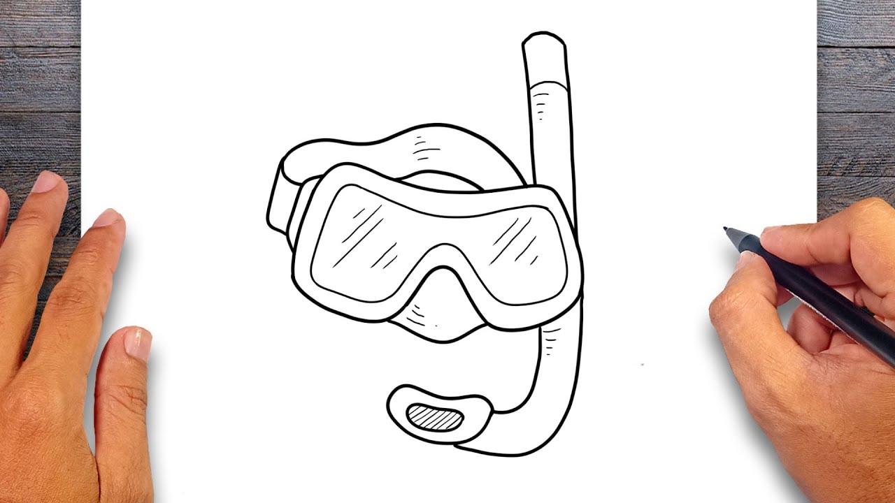 How to draw Snorkel Mask - YouTube