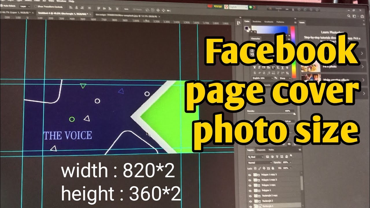 Facebook Page Cover Photo Size in Adobe Photoshop 2020 | E-Tech Star ...