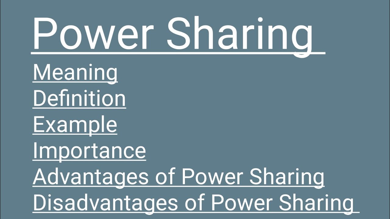 Power Sharing/definition/advantages/disadvantages/Notes PDF link in ...
