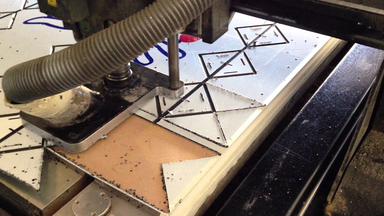 cutting folded dibond shapes - YouTube