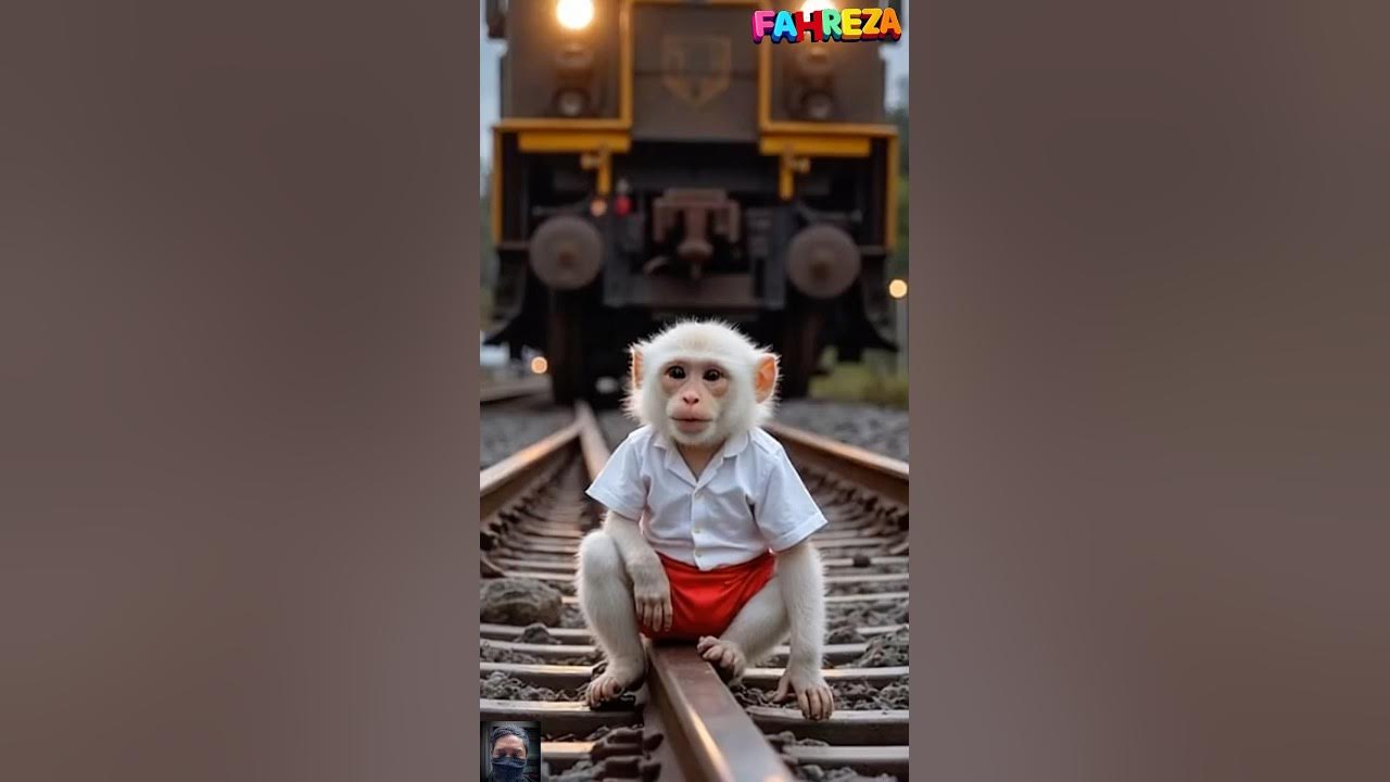 Monyet dan kereta api,monkey,monyet,train,kereta api,monyet putih ...