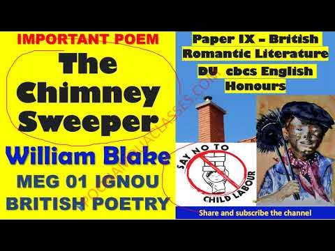 Block-6 The Romantic Poets The Chimney Sweeper Poem William Blake Songs ...