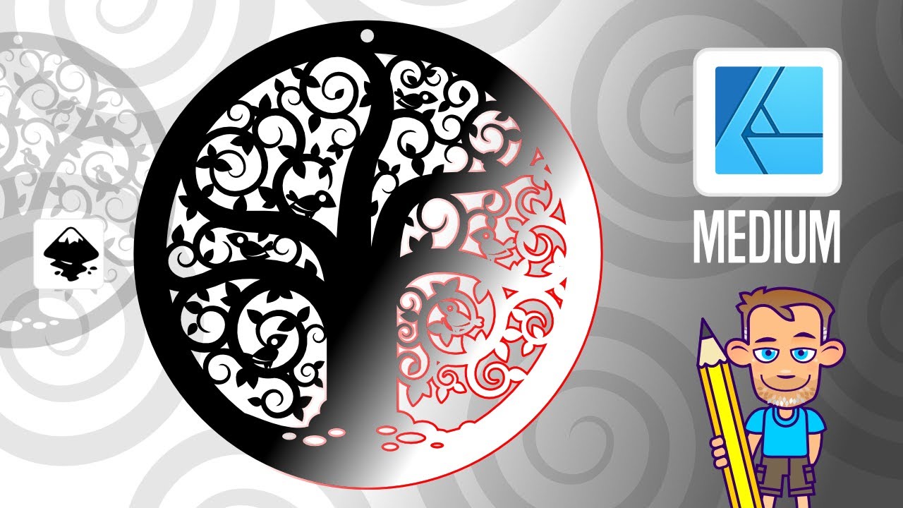 Affinity Designer Tutorial - Creating a Tree of Life for Cutting - YouTube