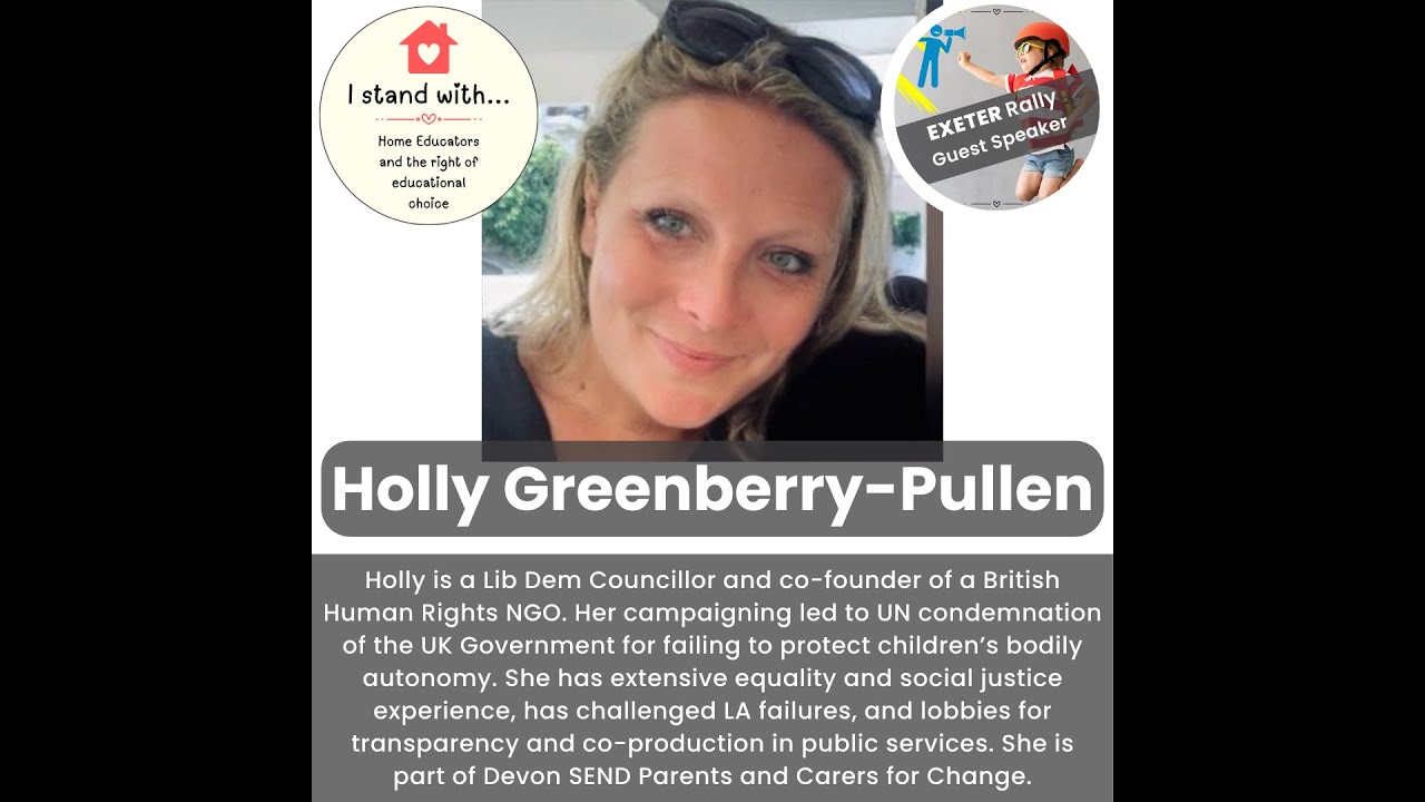Holly Greenberry-Pullen at the Exeter rally against The Children's ...