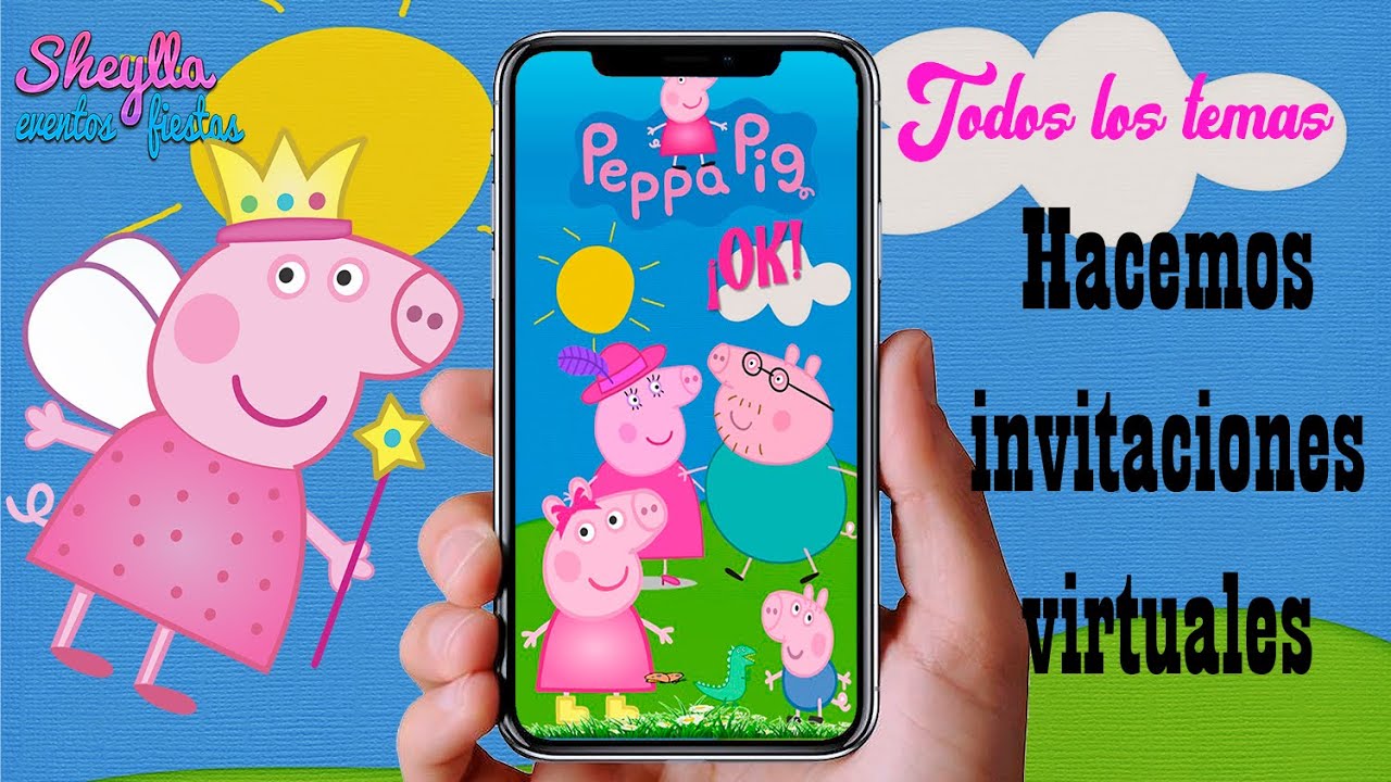 Peppa Pig, Invitación pepa, invitación virtual, invitación en video ...