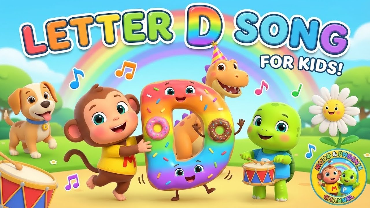 Letter D Song for Kids | Learn the Alphabet with Modo and Phoeniz - YouTube