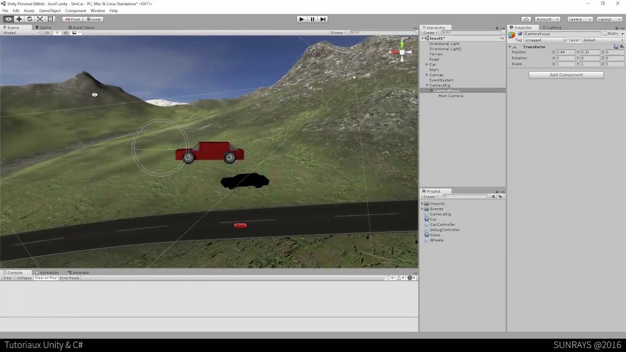 Unity3D Tuto FR : Simuler une Voiture - EP3.4 la caméra - YouTube