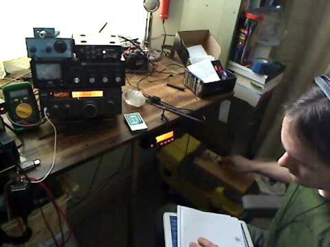 CW 20m W6LFB (Texas) de W1JSB straight key - YouTube