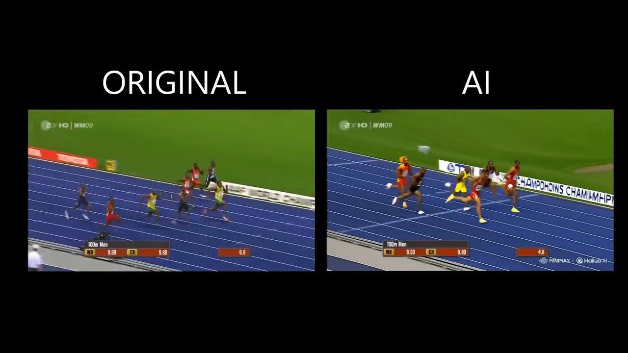 Usain Bolt 9.58 - 100m World Record, but AI ruins it - YouTube