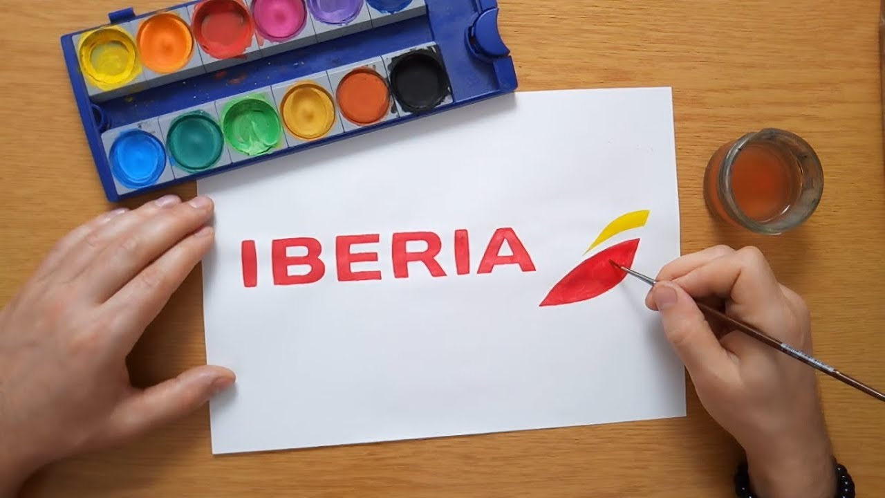 How to draw the Iberia logo - Cómo dibujar el logo de Iberia. - YouTube