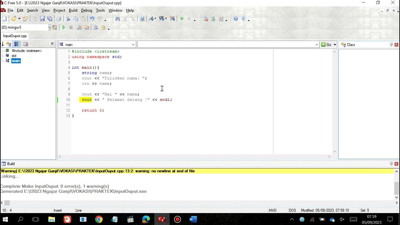 Praktek Algoritma dan Pemrograman - YouTube