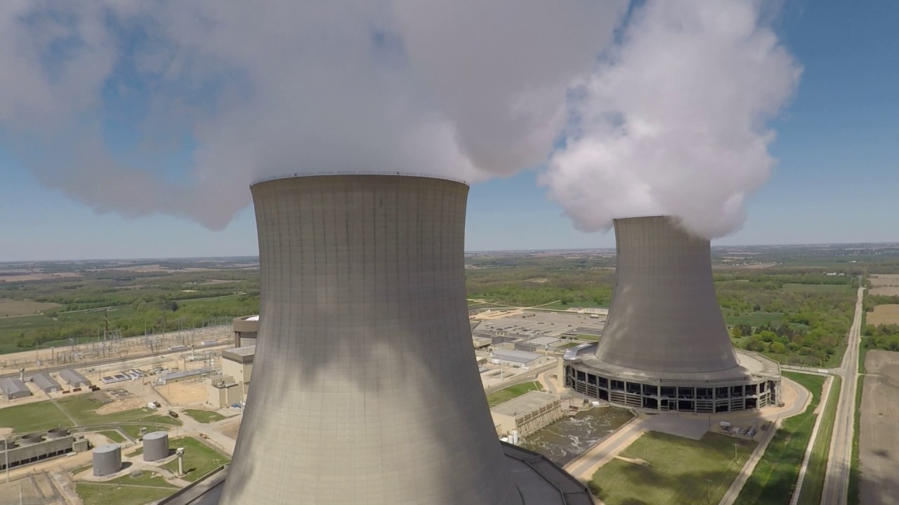Drone View of Byron Nuclear Power Plant - YouTube