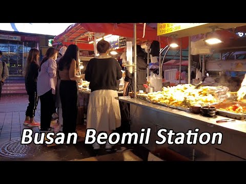 [4K Korea] Busan BIFC and the scenery of leaving work in front of Jobang in Beomil-dong - YouTube