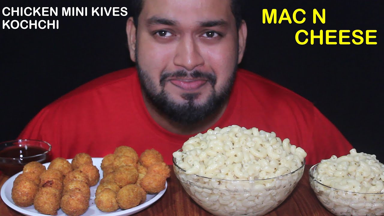 ASMR | Mac N Cheese 🧀 & Chicken Mini Kives+Kochchi Bites| Mukbang ...