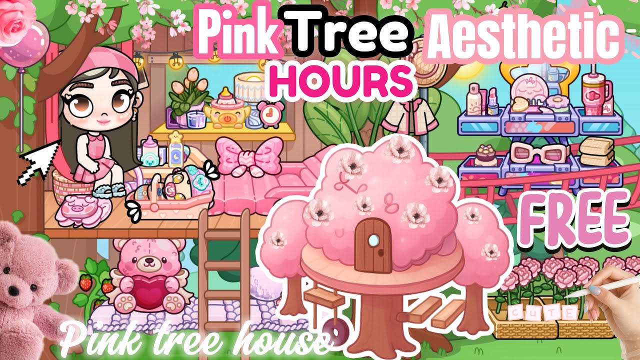 FULL PINK TREE HOUSE DESIGN 🎀 All Free pink Tree House ideas in AVATAR ...